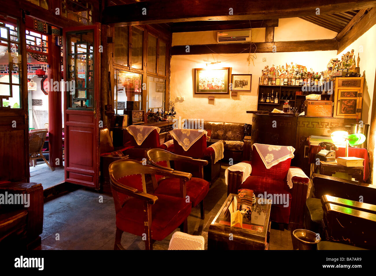 China, Beijing, the Red Capital Club is a courtyard restaurant in a ...
