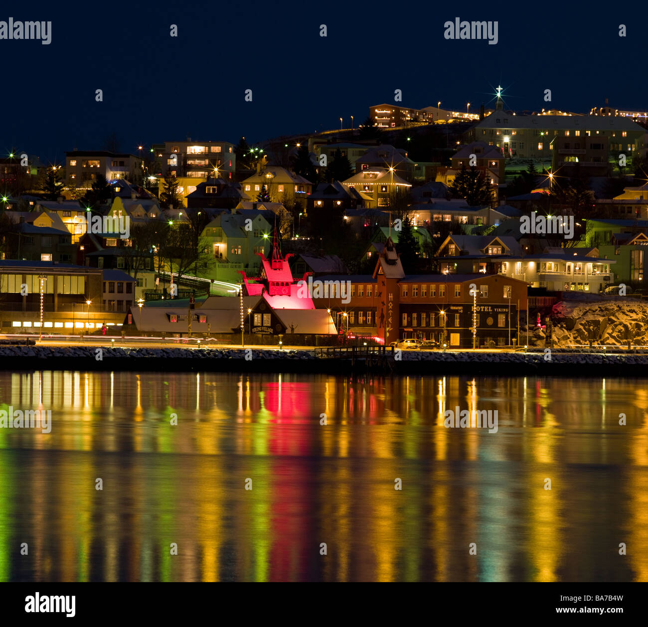 Hafnarfjordur skyline, suburb of Reykjavik, Iceland Stock Photo - Alamy
