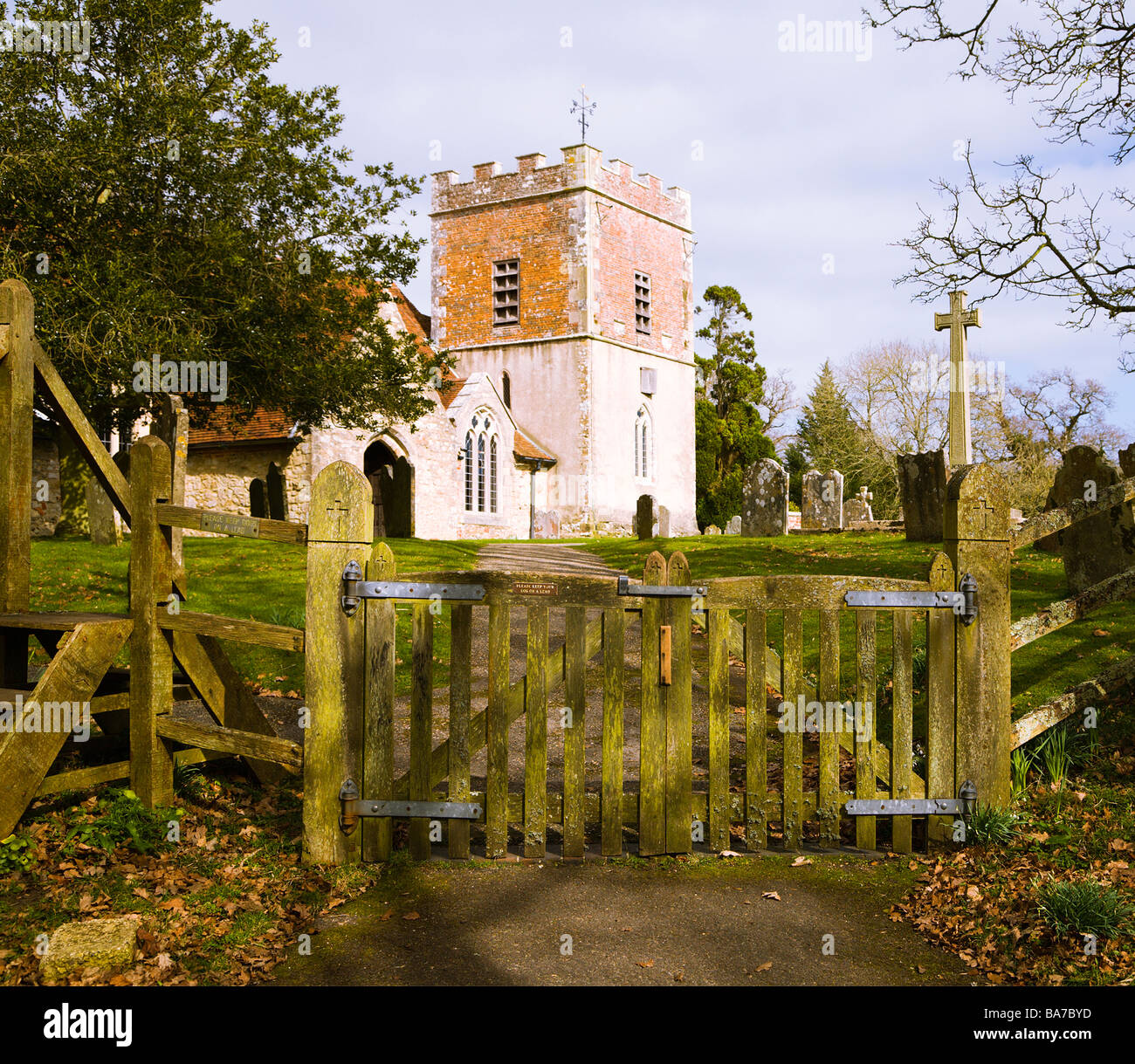 View of St. John the Baptist Church and churchyard. Village of Boldre ...