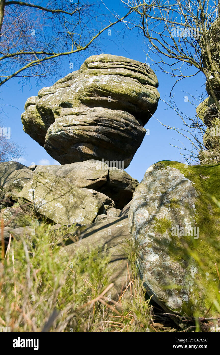 The rock formations of Brimham Rocks North Yorkshire England Stock ...
