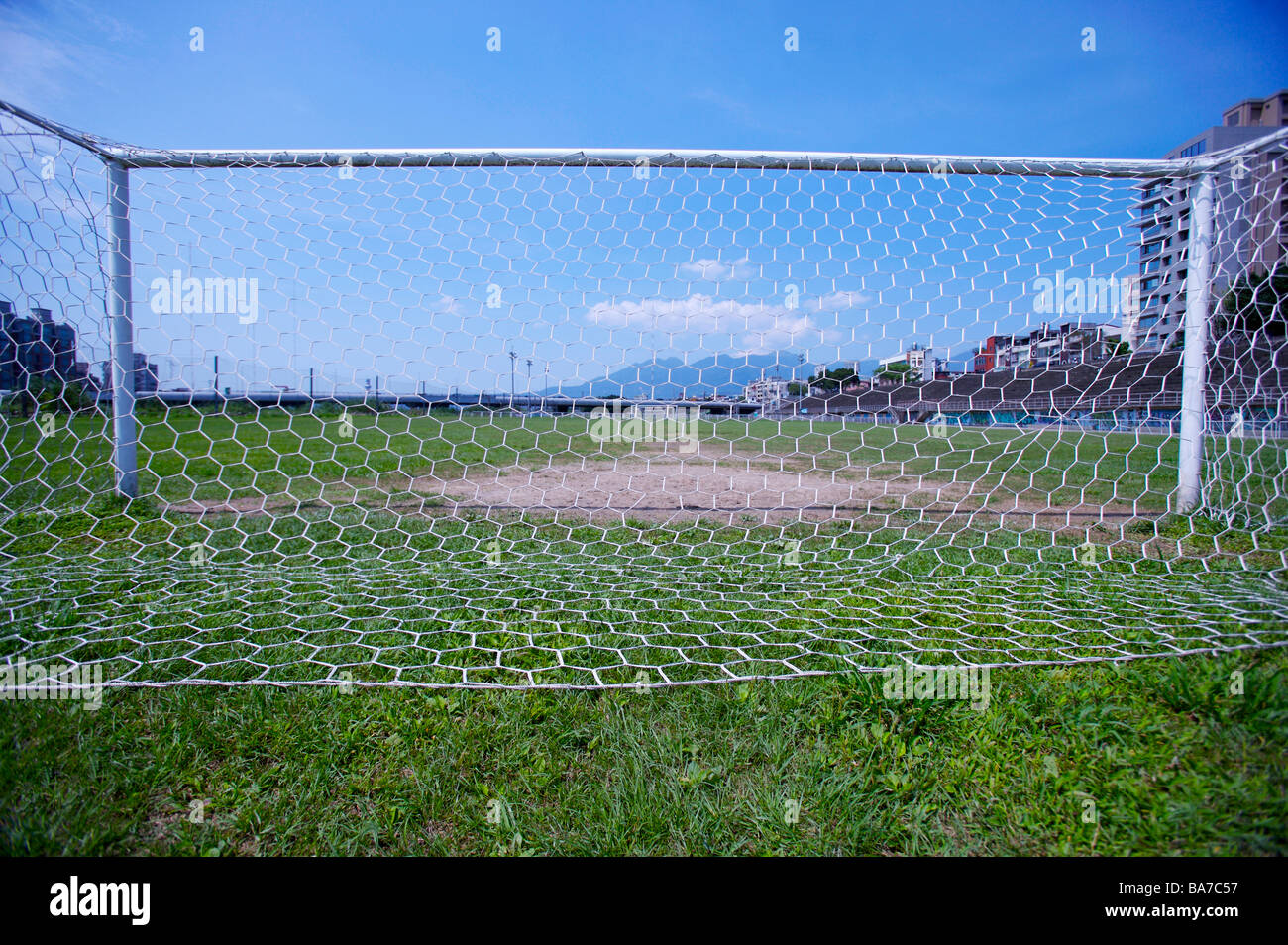 Soccer goal close up Stock Photo - Alamy