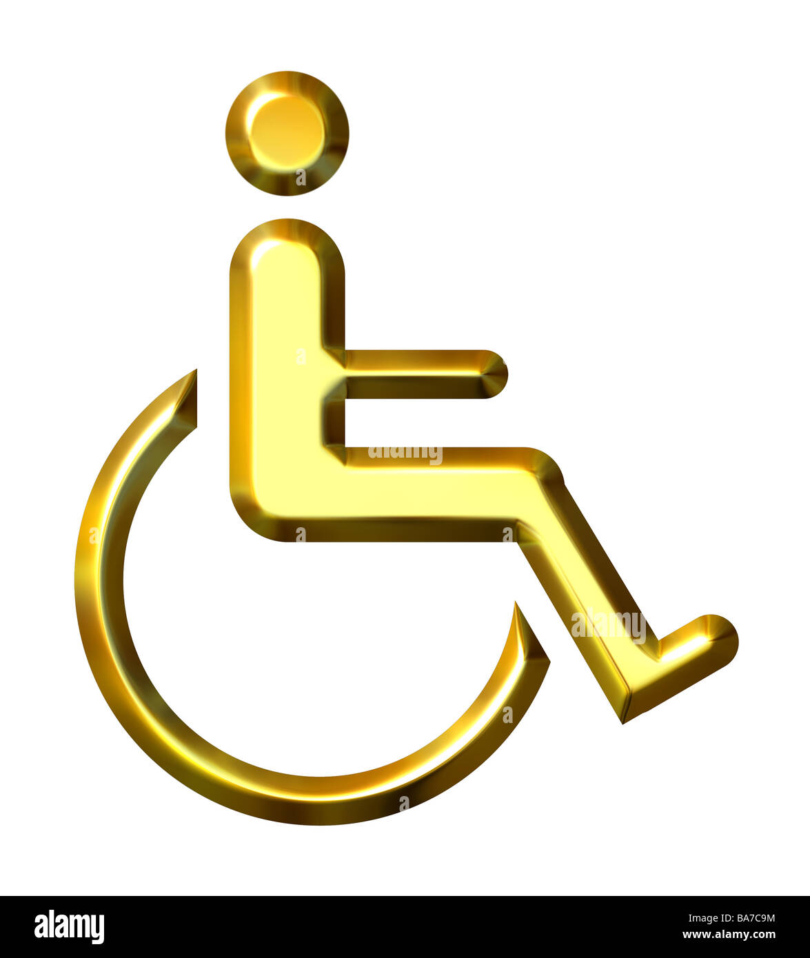 3d golden special needs symbol Stock Photo - Alamy