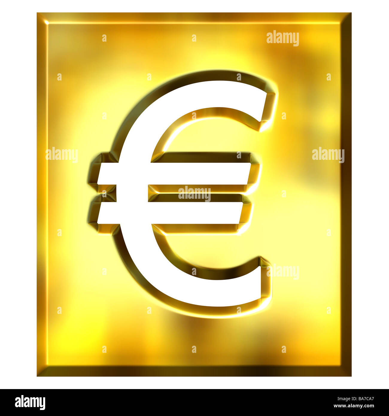 3d golden framed euro sign Stock Photo - Alamy