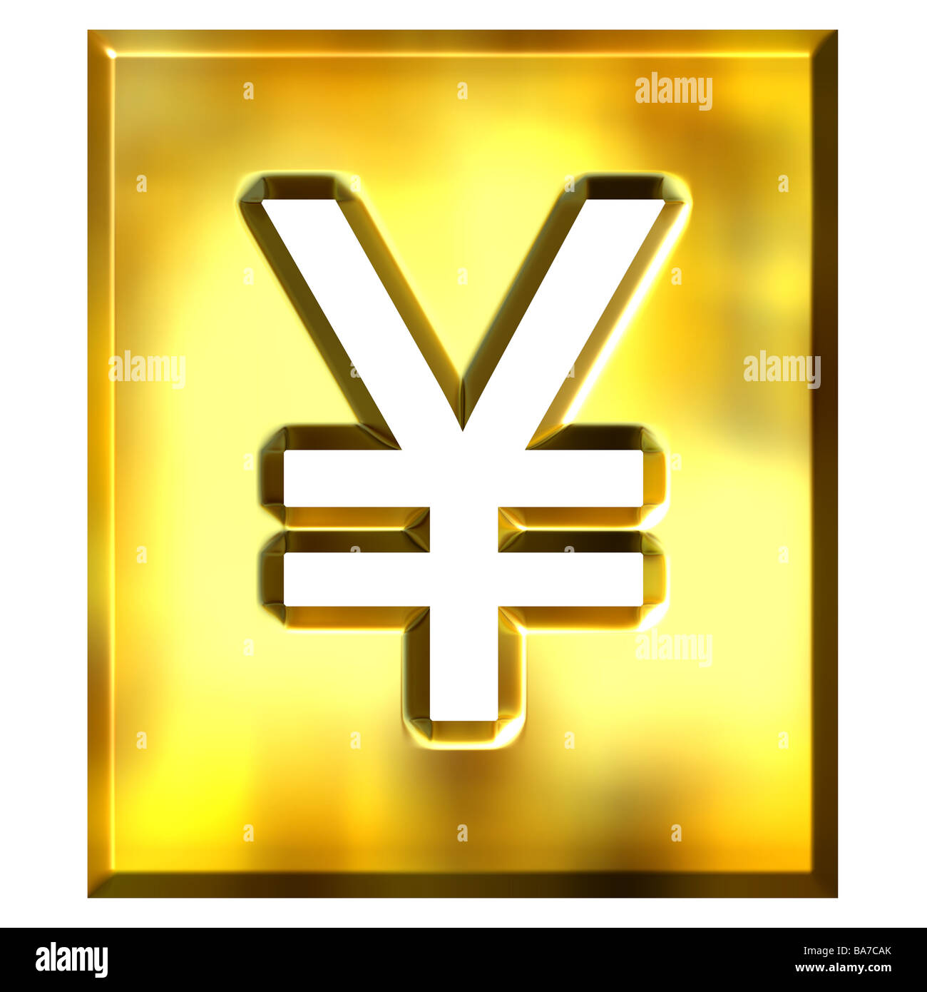 3d golden framed yen sign Stock Photo - Alamy