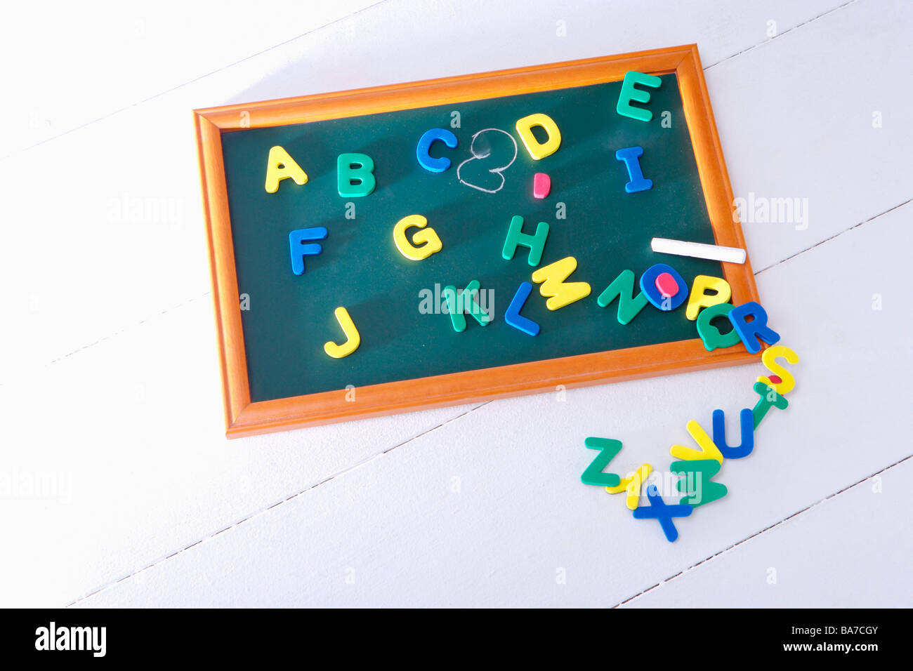 Alphabet on chalkboard Stock Photo - Alamy