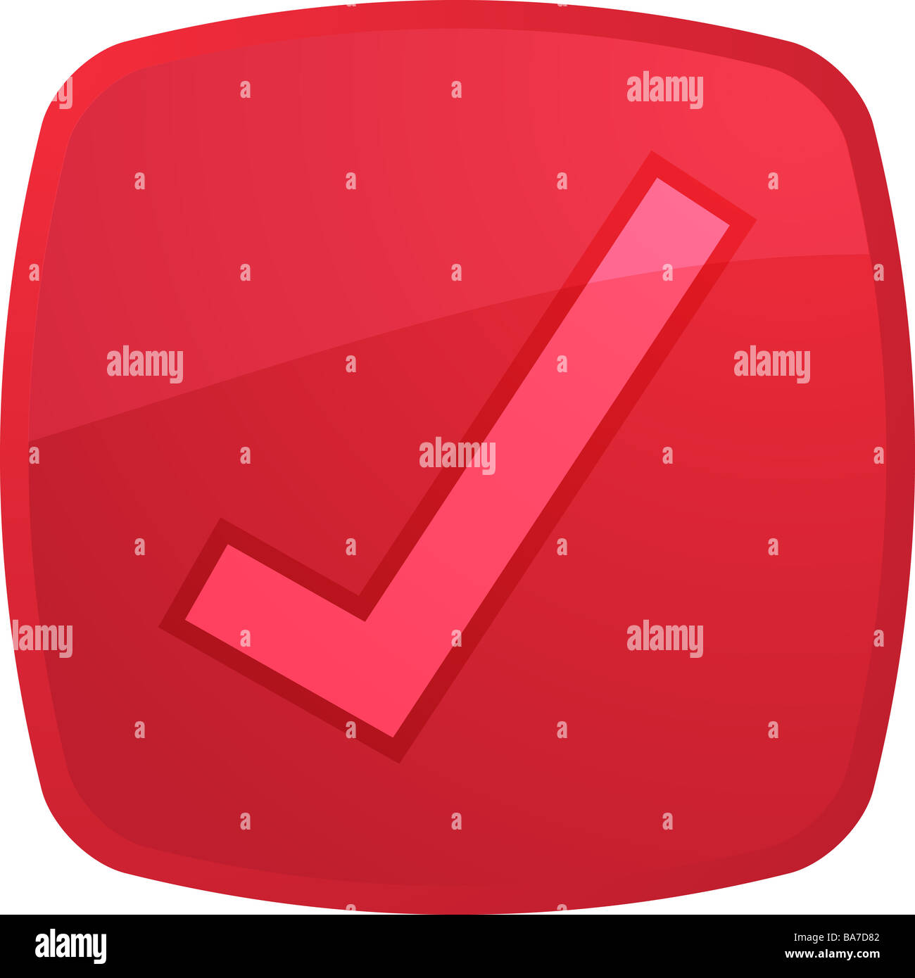 Confirm navigation icon glossy button square shape Stock Photo - Alamy