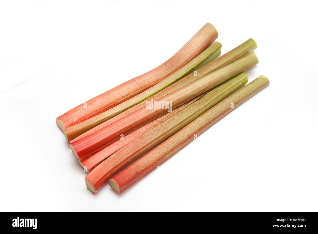 Rhubarb isolated on a white studio background Stock Photo - Alamy