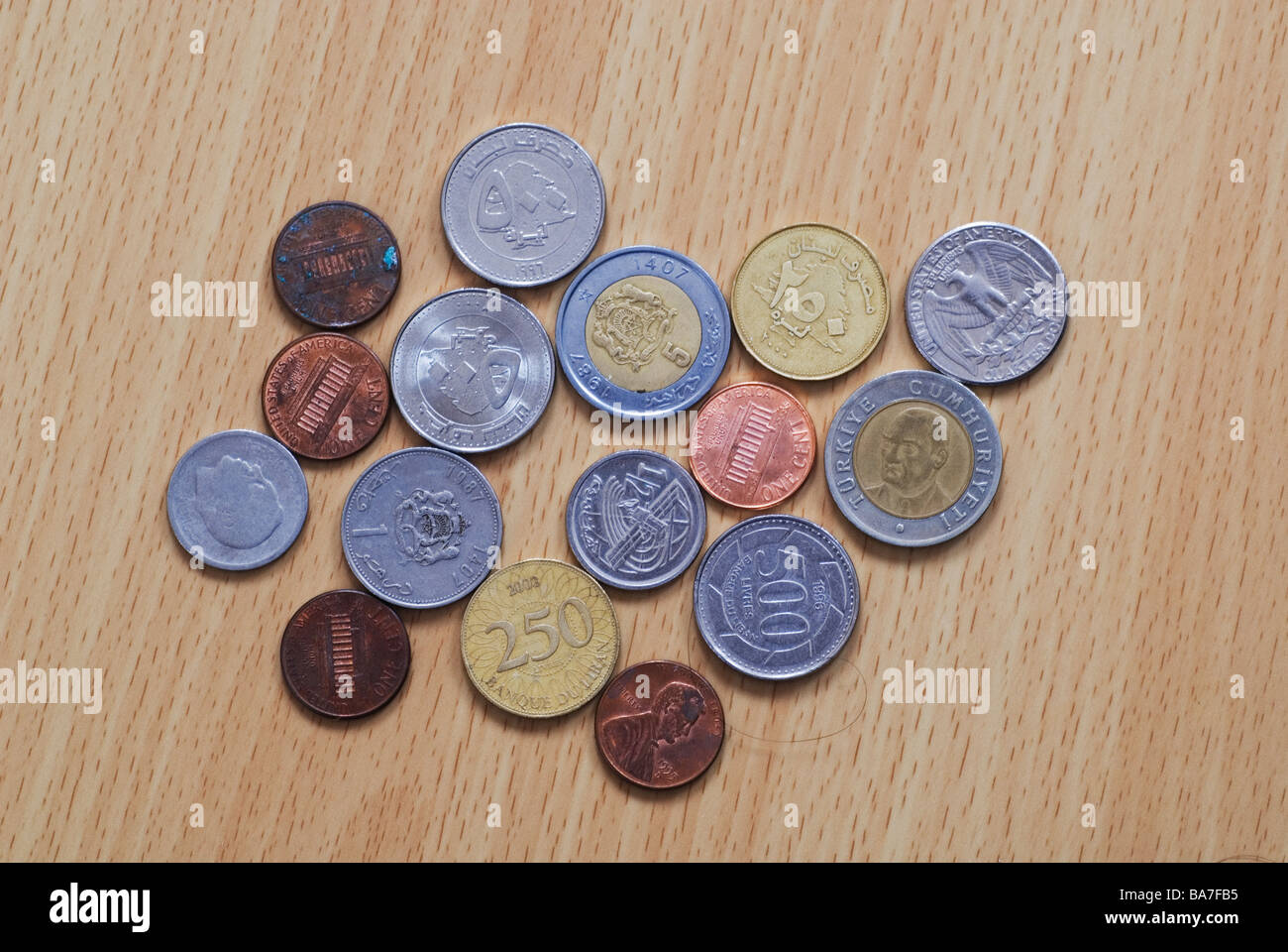 Collection of metal coins Stock Photo - Alamy