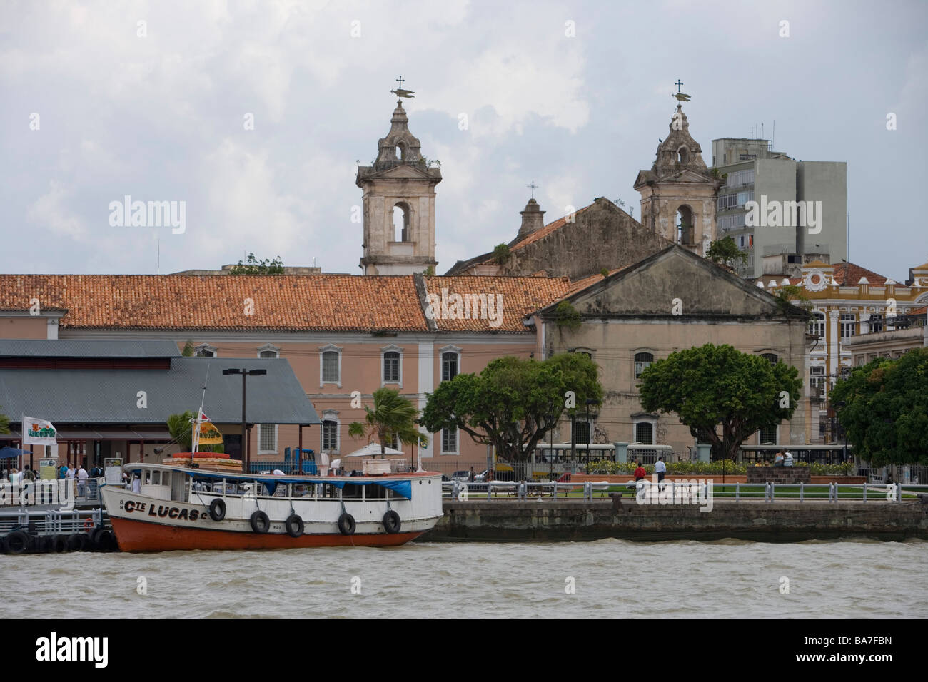 View of Belem Cathedral taken from the river, Belem, Para, Brazil ...
