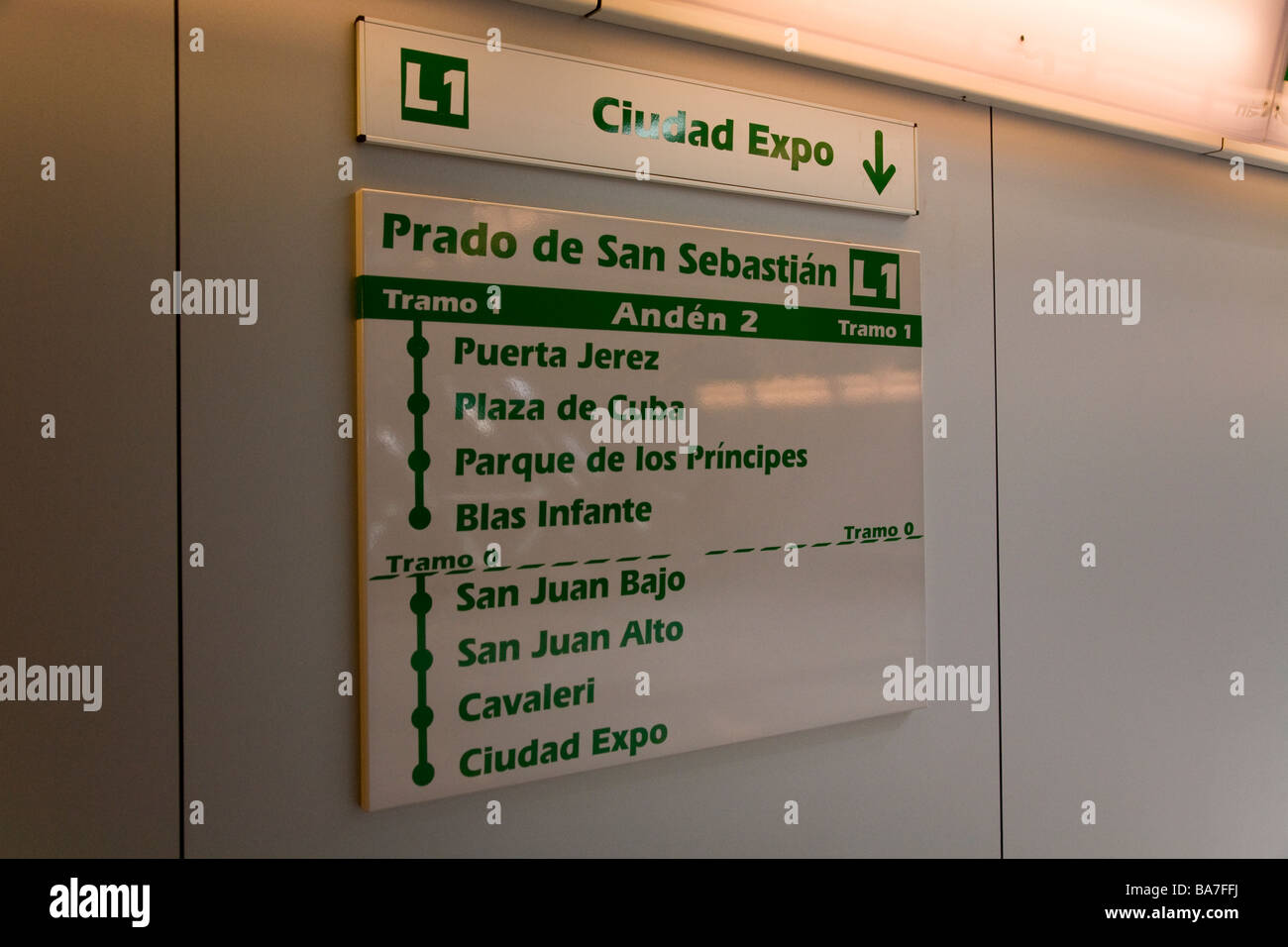 Diagram of stations on the route from Prado de San Sebastian station on ...