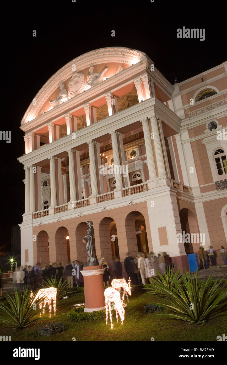 Theatro Amazonas Manaus Opera House at Night, Manaus, Amazonas, Brazil ...