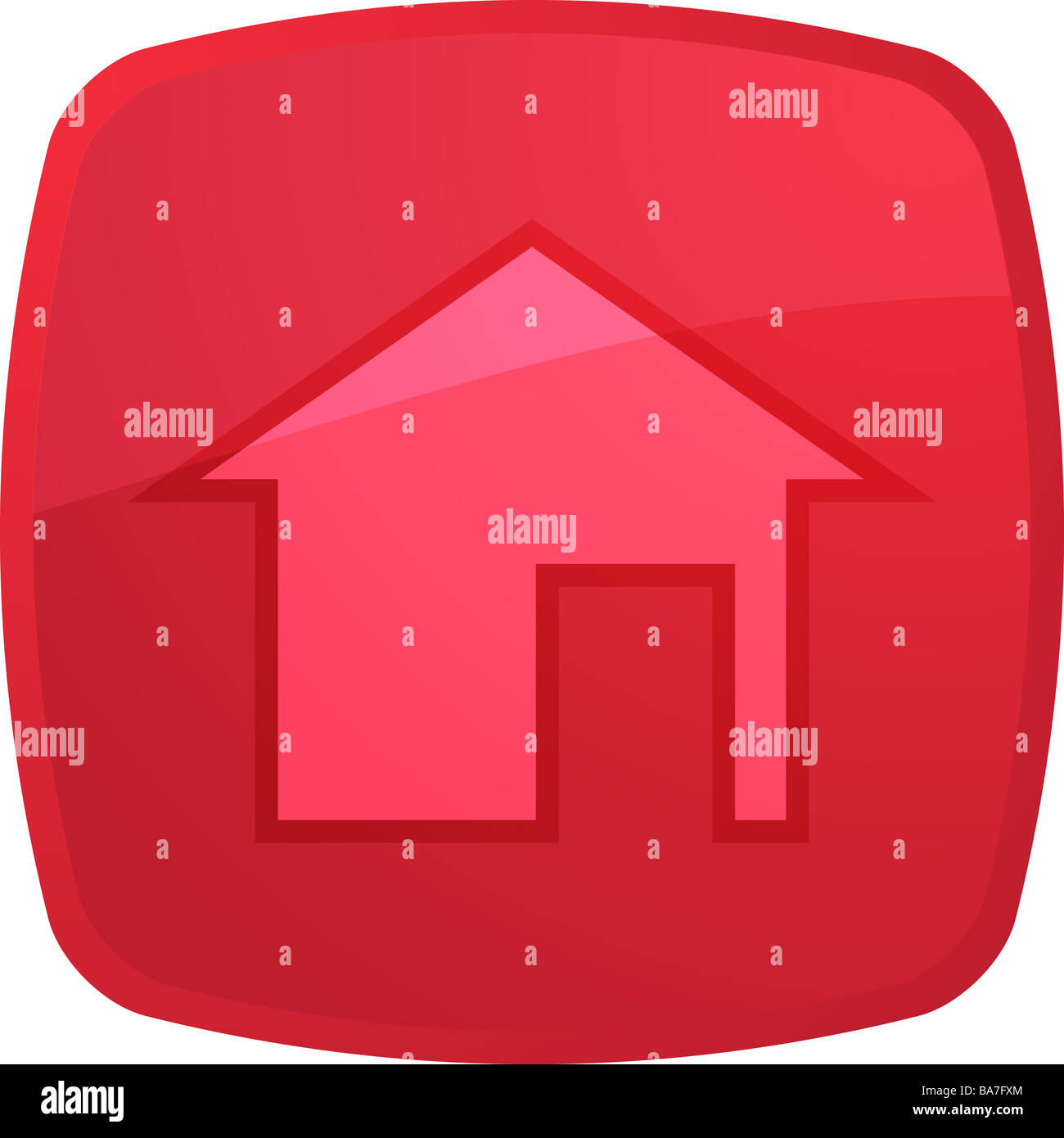 Home navigation icon glossy button square shape Stock Photo - Alamy