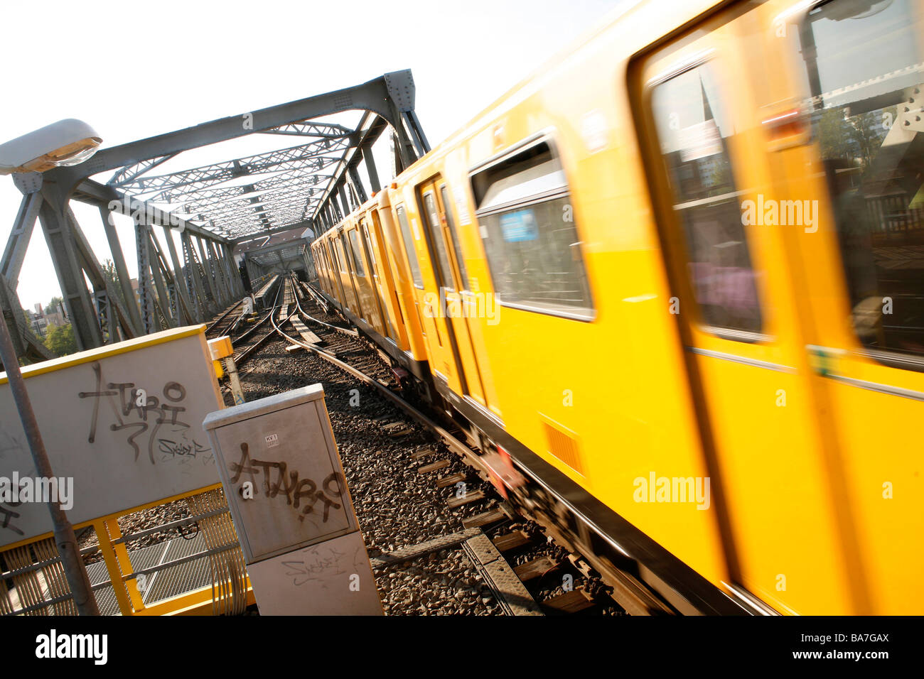 Yellow metro, Berlin, Germany Stock Photo - Alamy
