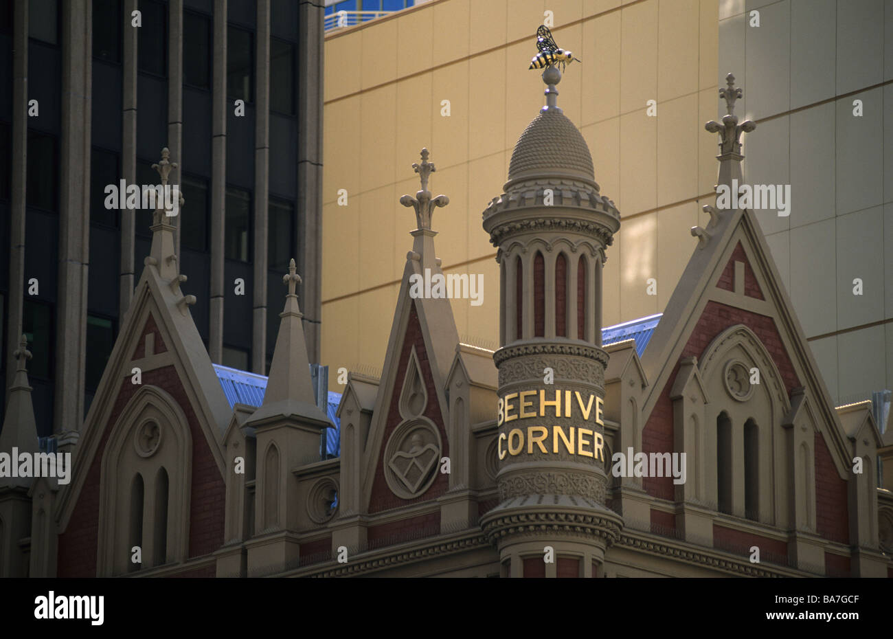 The historic beehive corner building marks the western entrance of the ...
