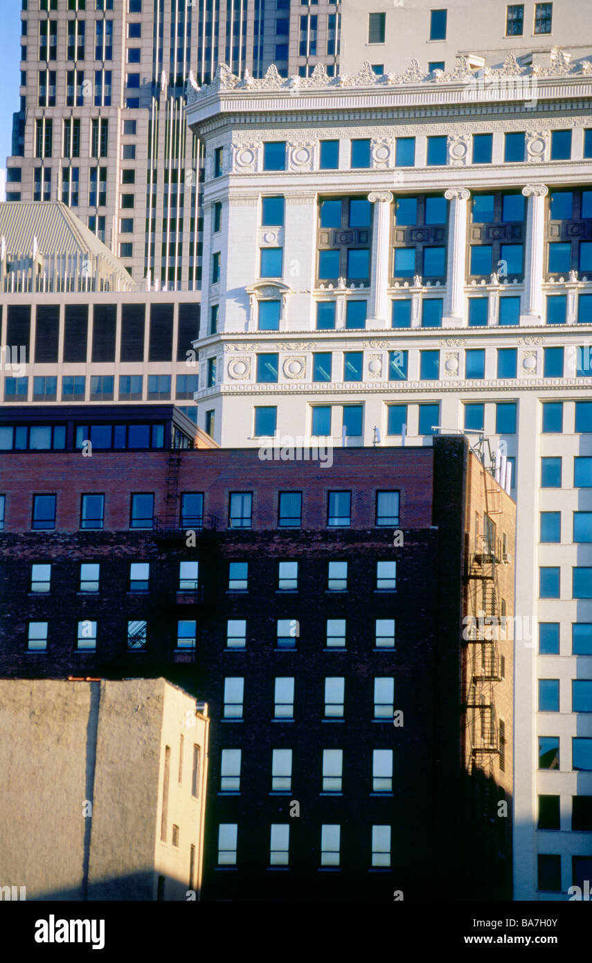 Facades of high rise buildings in Downtown Chicago, Illinois, USA Stock ...