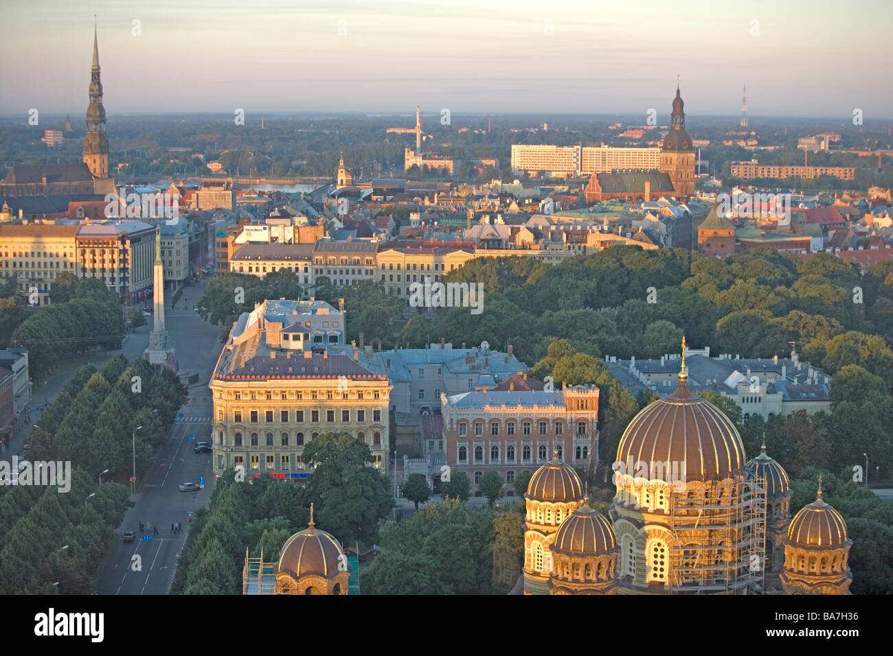 View over the old town center of Riga Stock Photo - Alamy