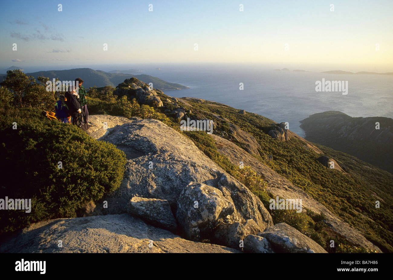 A group of people on top of Mt. Oberon, Wilsons Promontory National ...