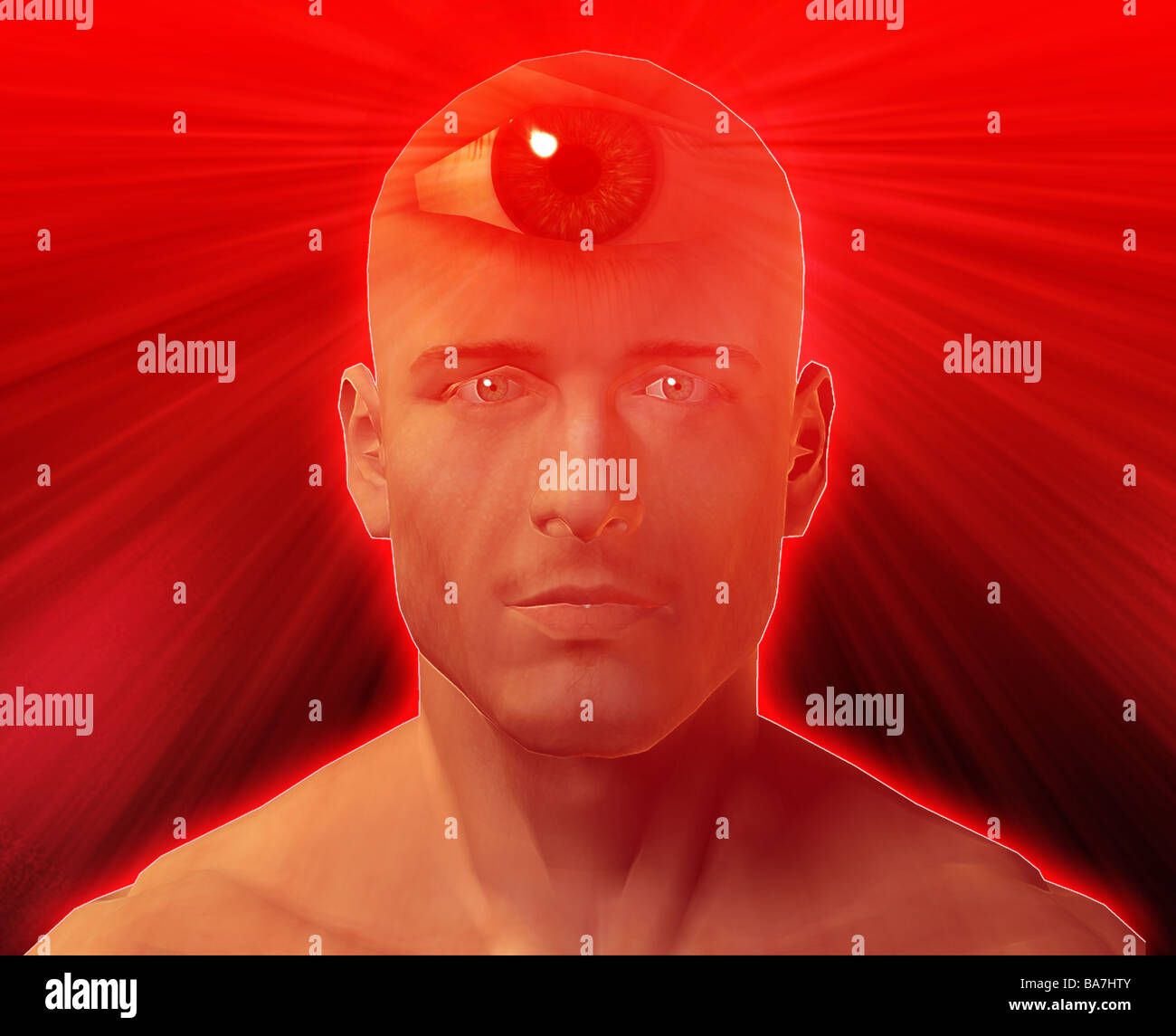 Man with third eye psychic supernatural senses Stock Photo - Alamy
