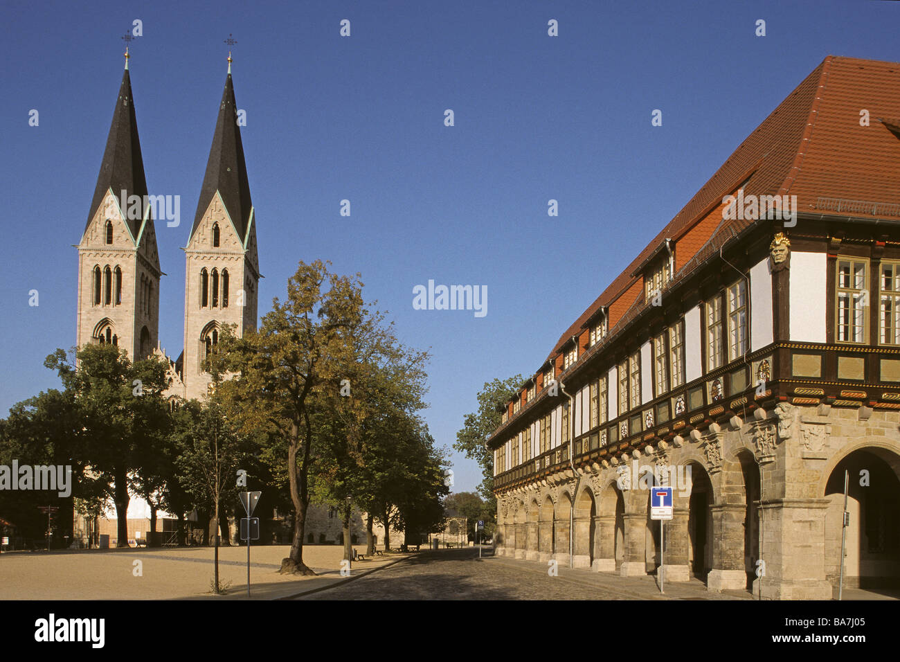 Domplatz, Cathedral Square, Halberstadt, Harz Mountains, Germany Stock ...