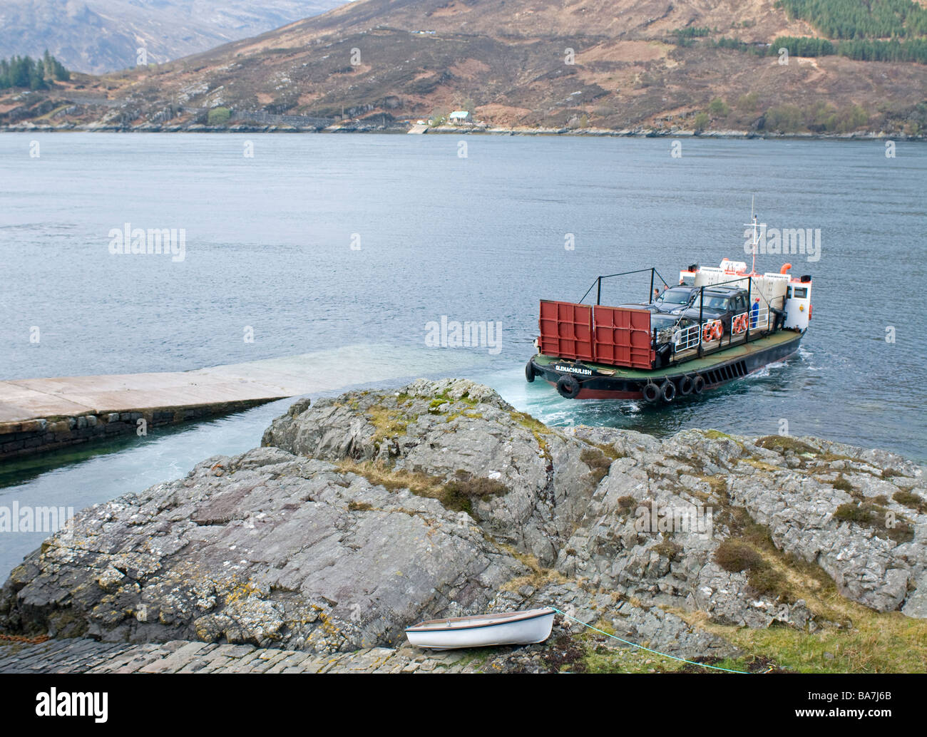 The Glenelg car and passenger ferry on its 400yard crossing to the Isle ...