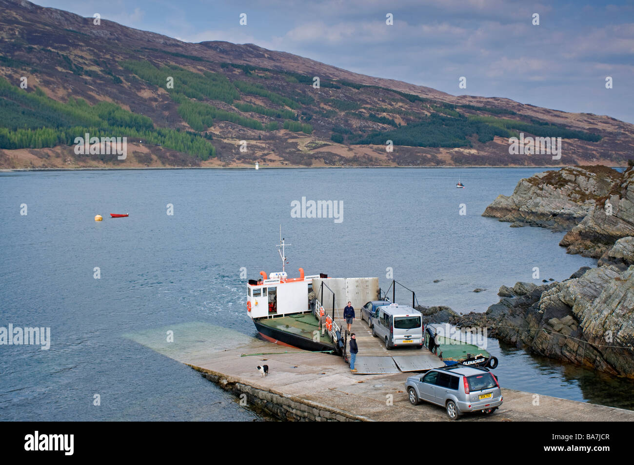 The Glenelg car and passenger ferry on its 400yard crossing to the Isle ...