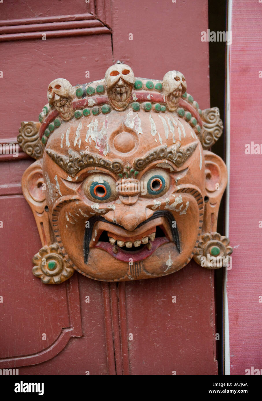 Mask of Demon - God. Expressive scary face close up. Vertical, 90368 ...