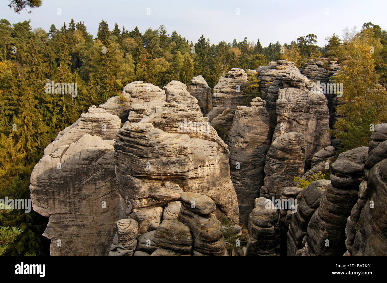 Rocks of Prachov, Prachowske skaly, Cesk Raj, Czech Republic Stock ...