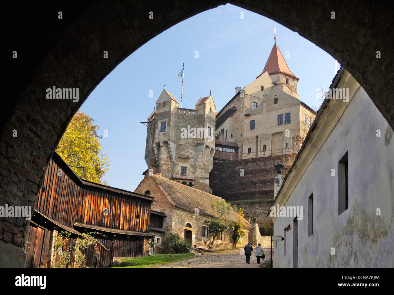 Main entrance, Castle Pernstejn, Czech Republic Stock Photo - Alamy