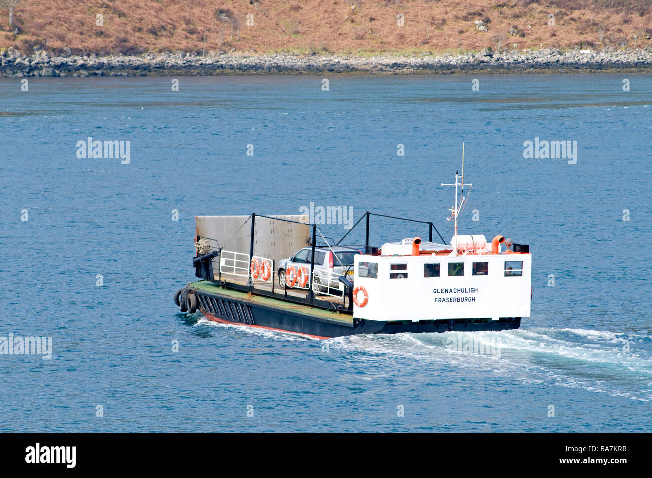 The Glenelg car and passenger ferry on its 400yard crossing to the Isle ...
