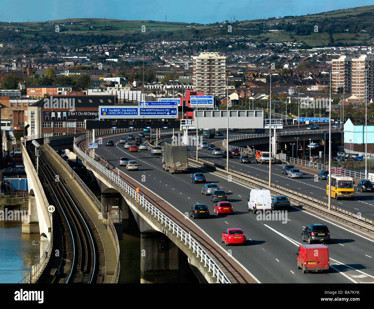 M3 Motorway Belfast Northern Ireland Stock Photo, Royalty Free Image ...