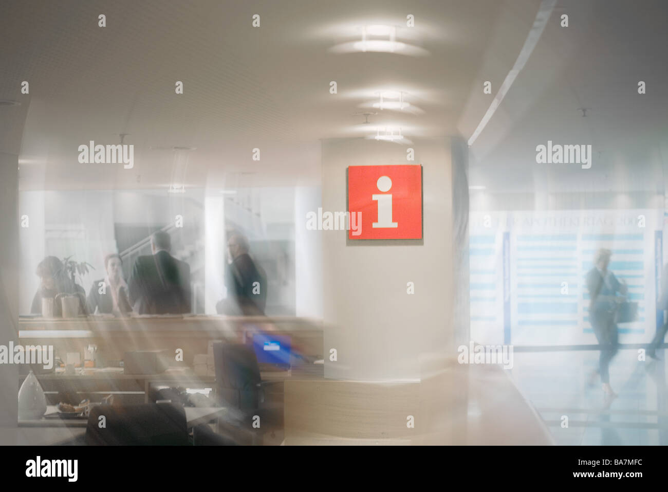 Hall information counters column pictogram information people ...