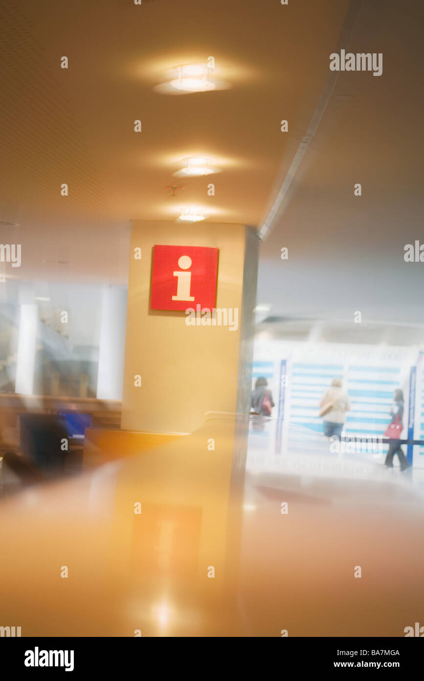 Hall information counters column pictogram information people ...