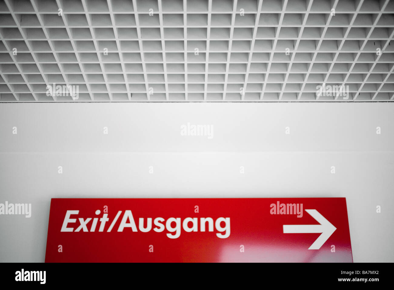 Area detail wall sign arrow exit hall sign hint bearings guidance ...