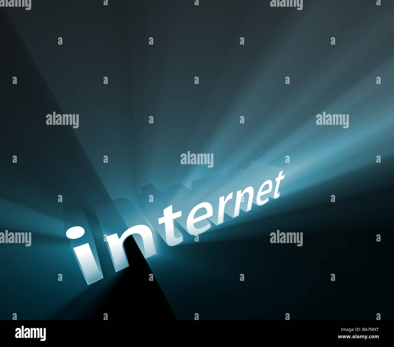 Internet technology word graphic with glowing light effects Stock Photo ...