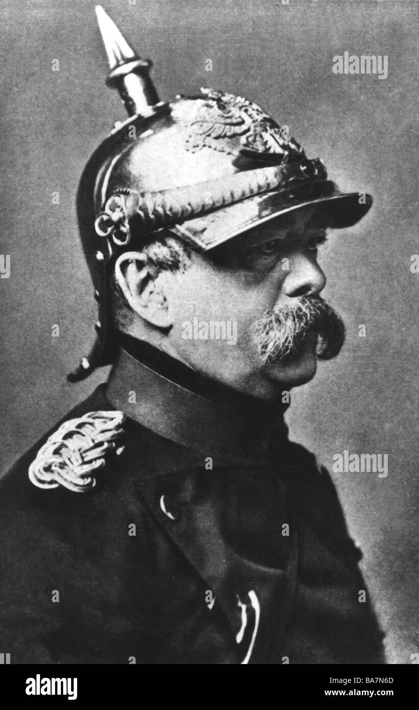 Bismarck, Otto von, 1.4.1815 - 30.7.1898, German politician, Chancellor ...