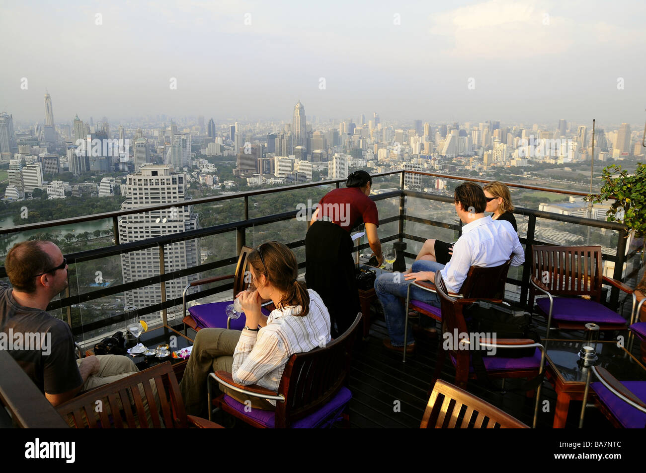 Evening drinks in the Moon Bar with stunning views from Sukhothai Hotel ...