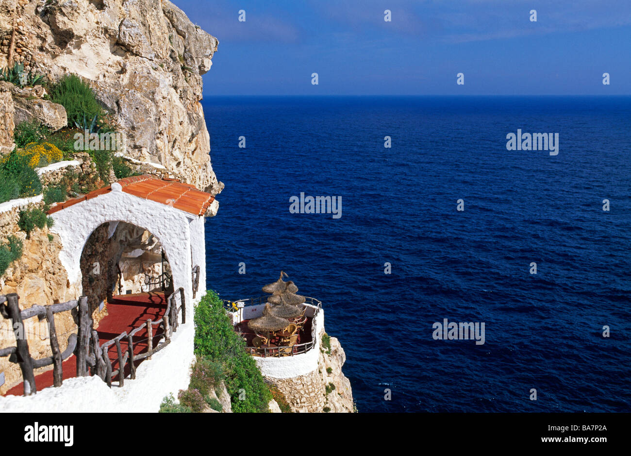 Bar Cova den Xoroi Minorca Balearic Islands Spain Stock Photo - Alamy