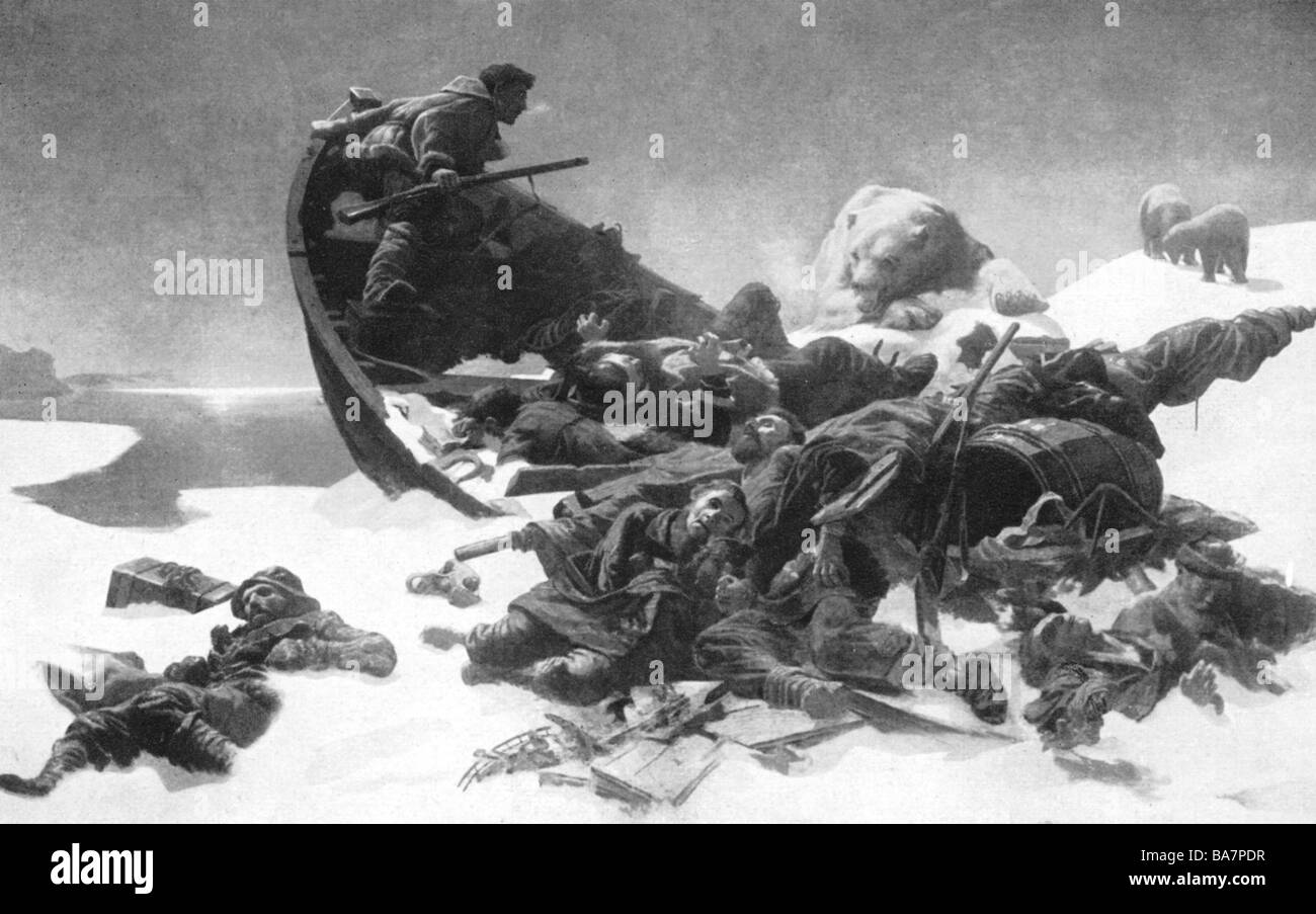 Franklin, John, 16.4.1786 - 11.6.1847, British Arctic explorer, end of ...