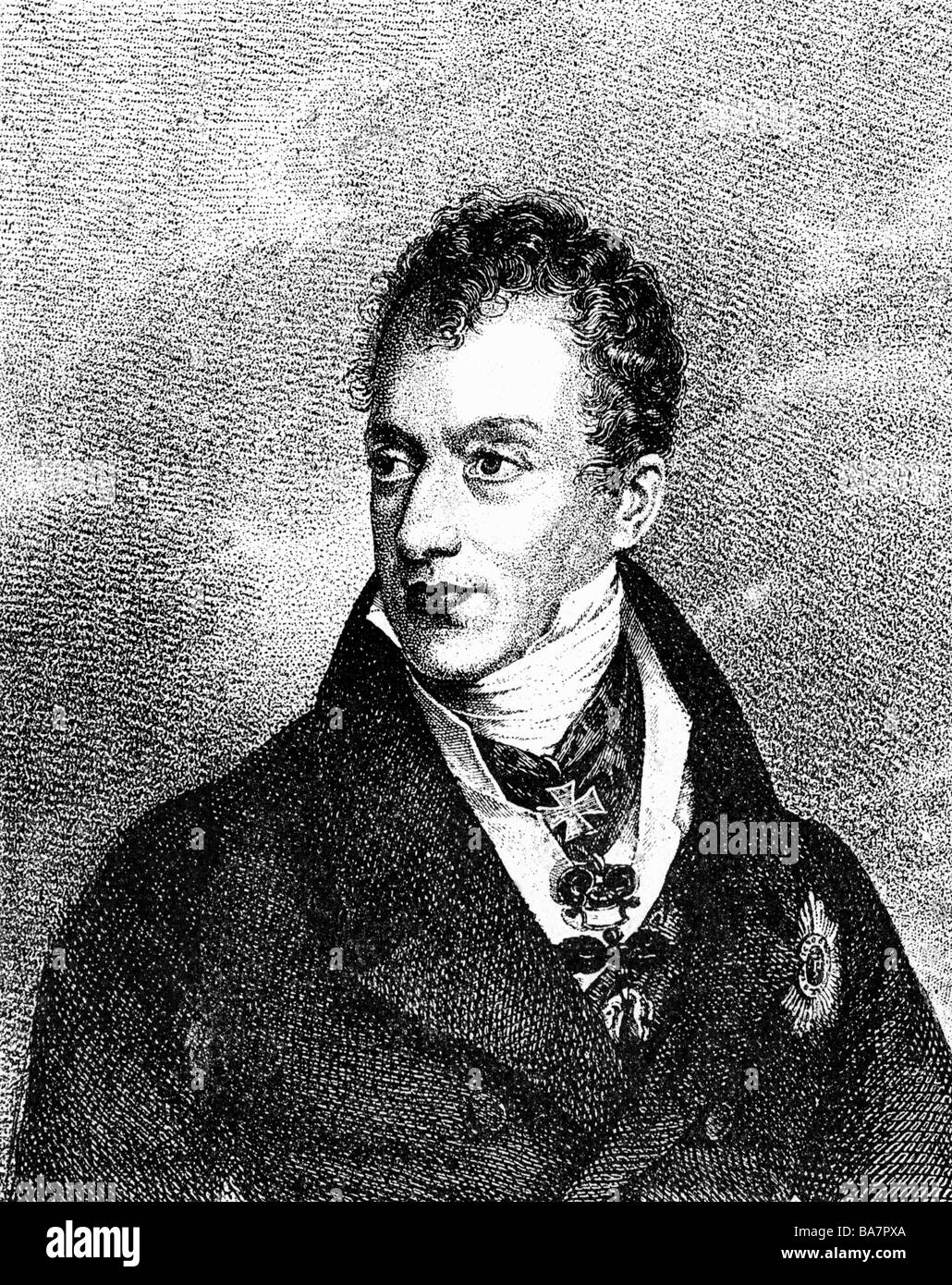 Metternich, Klemens Wenzel Prince, 15.5.1773 - 11.6.1859, Austrian ...