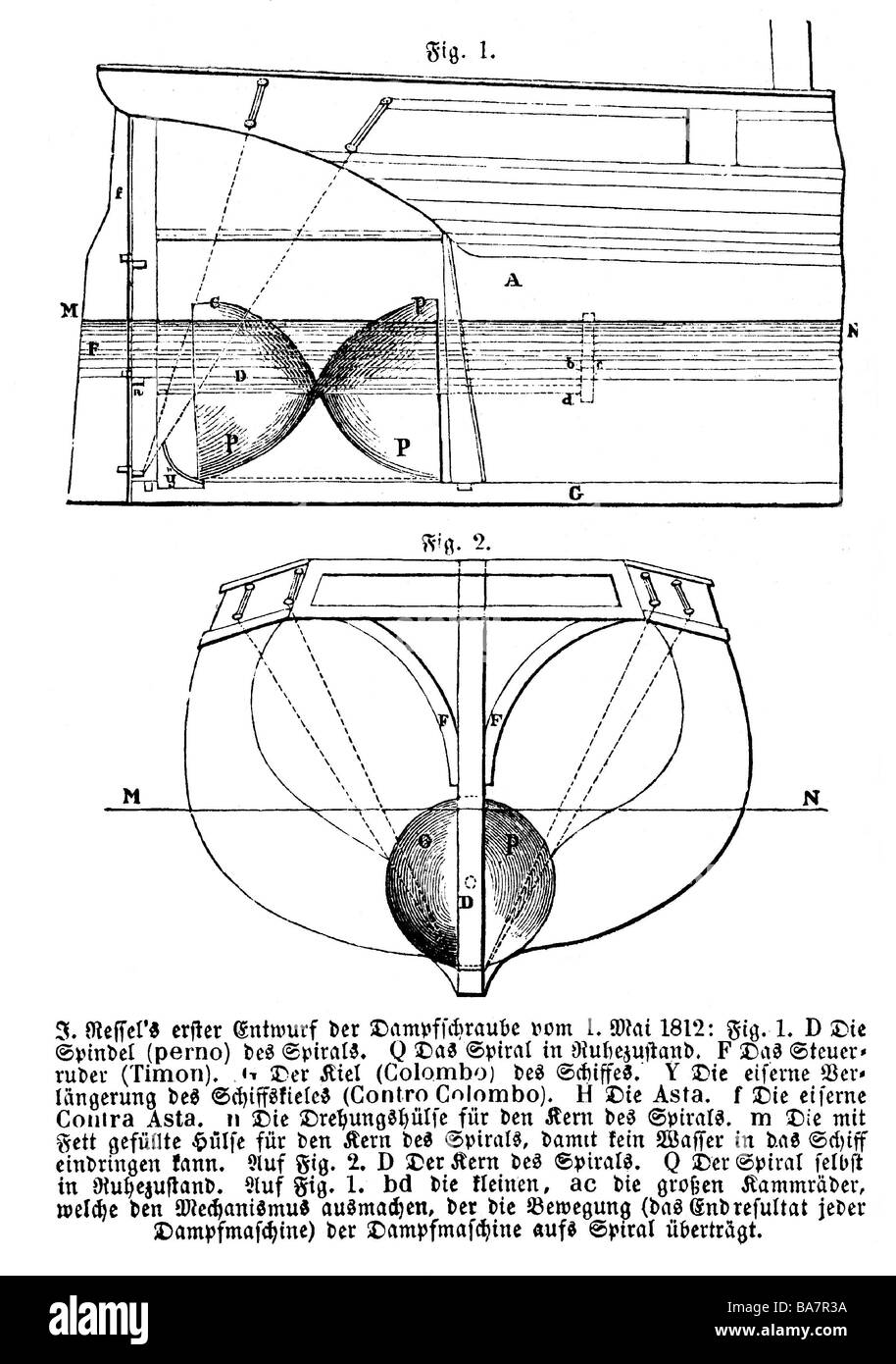 Ressel, Joseph, 29.6.1793 - 10.10.1857, Austrian inventor (of the ship ...