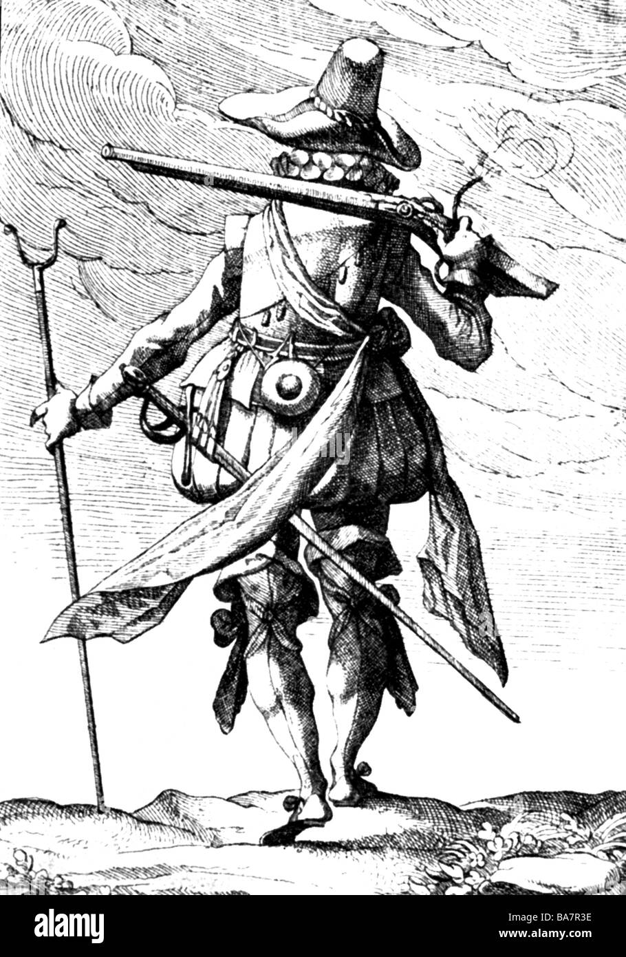 military, infantry, musketeers, musketeer, view from behind, cooper ...