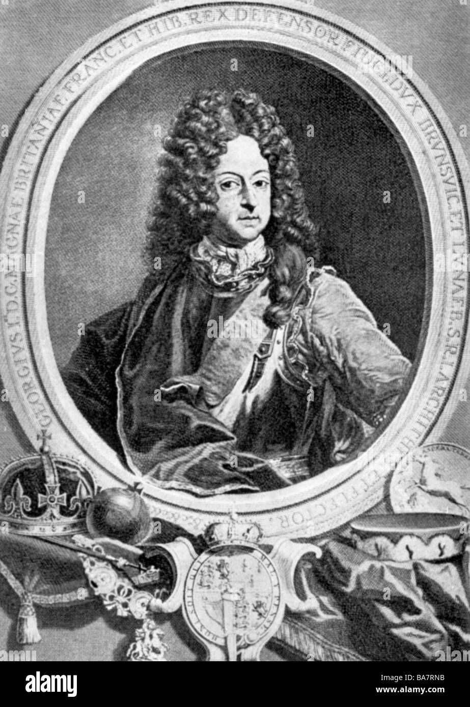 George I, 28.3.1660 - 11.6.1727, King of Great Britain 1.8.1714 - 11.6. ...