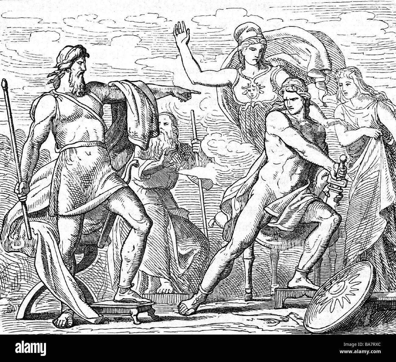 Achilles drawing Black and White Stock Photos & Images - Alamy