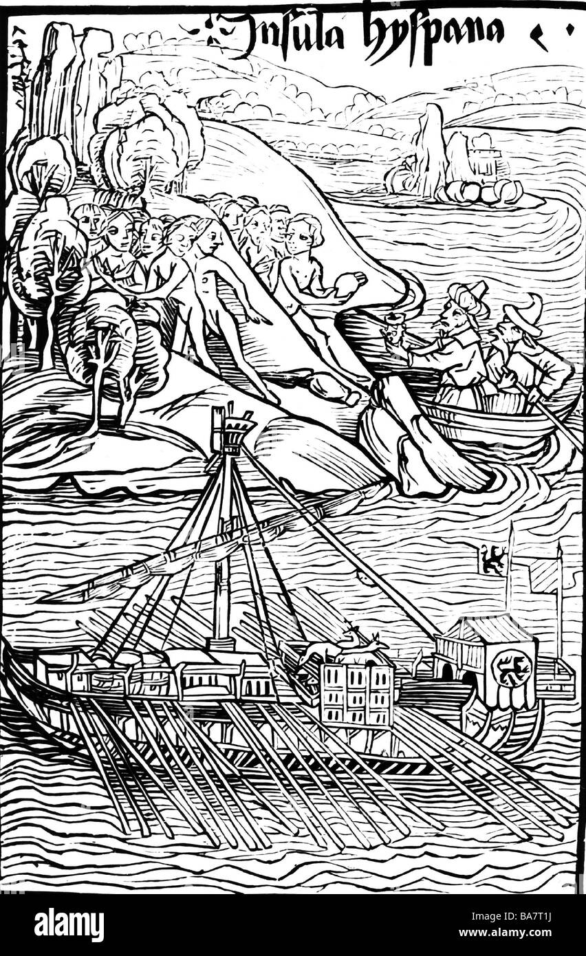 Christopher columbus 1451 1506 landing on hi-res stock photography and ...