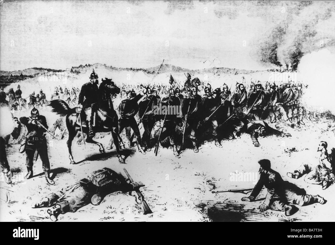 Prussian infantry at the charge Black and White Stock Photos & Images ...