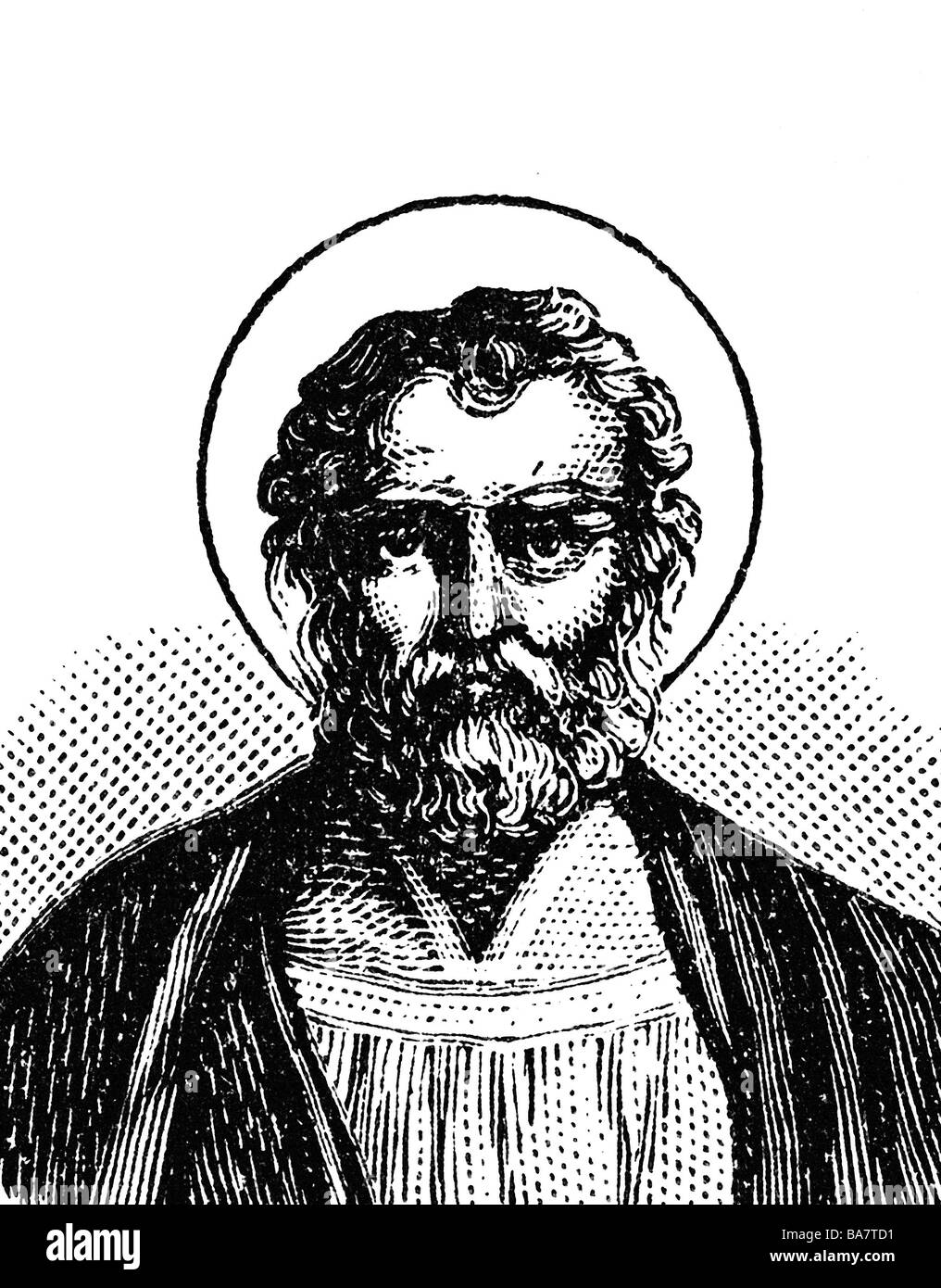 Felix II, + 22.11.365, Antipope 355 - 365, portrait, wood engraving ...