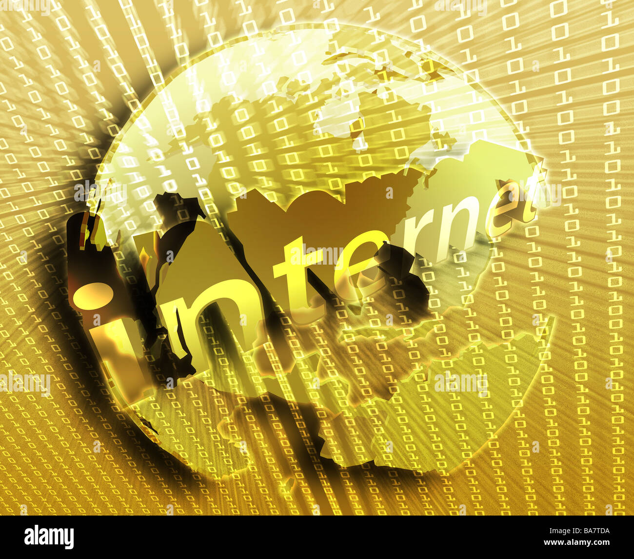 Internet background on map of Americas illustration Stock Photo - Alamy