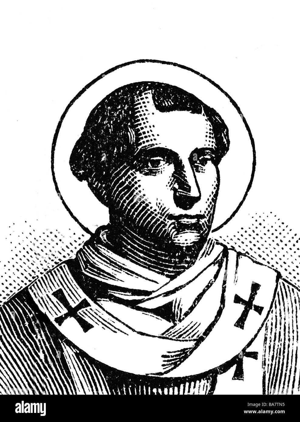 Leo IV, circa 790 - 17.7.855, Pope January 847 - 17.7.855, portrait ...