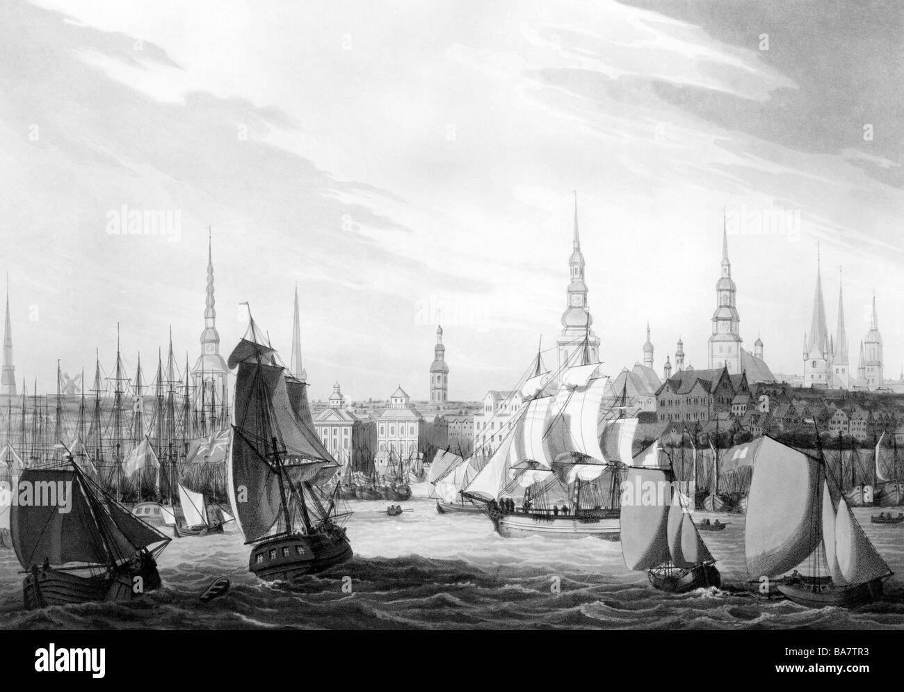 geography / travel, Germany, Hamburg, harbour, view, lithograph by ...