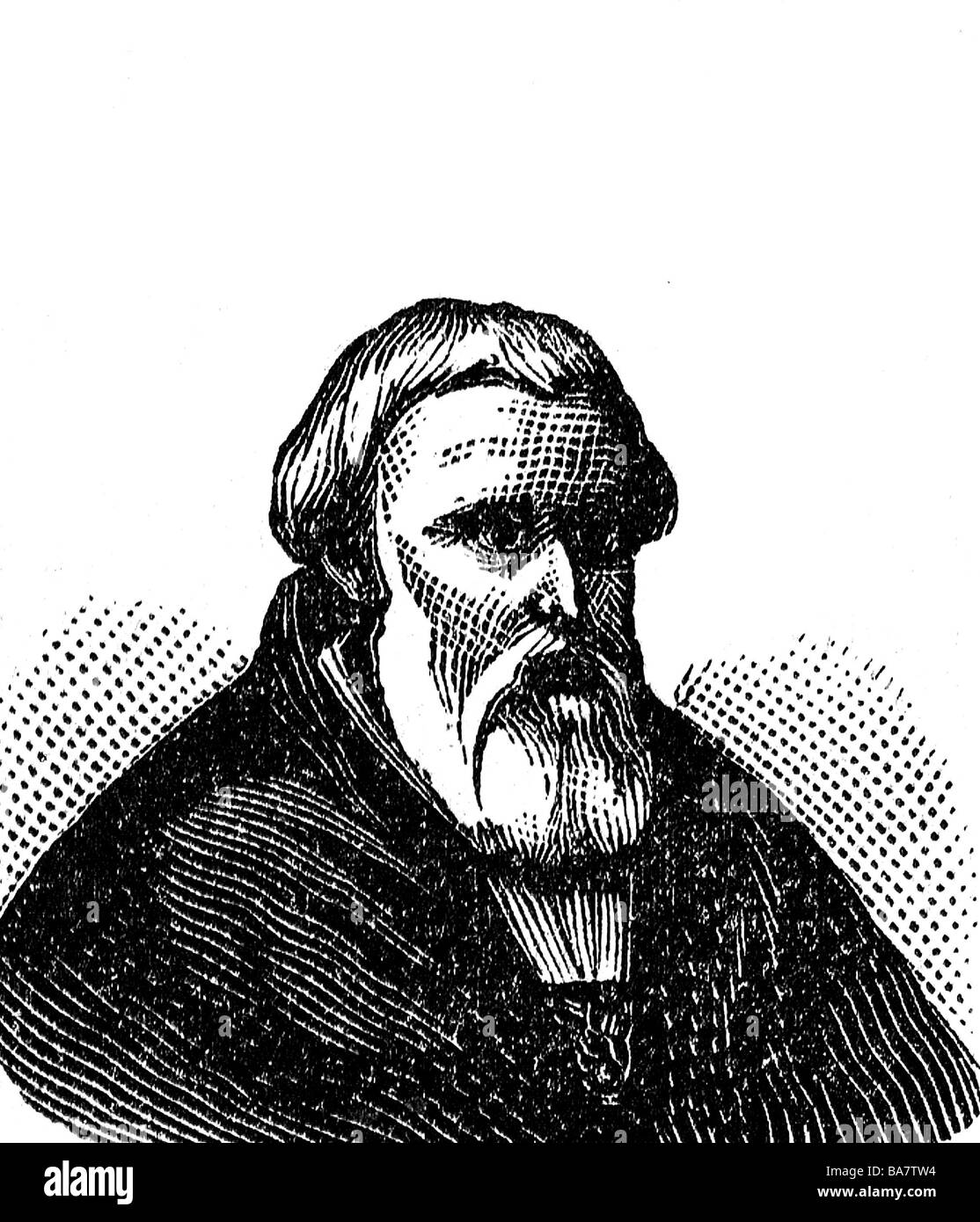 Marinus II., + May 946, Pope October 942 - May 946, portrait, wood ...